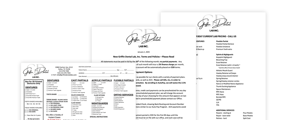 Send a Case | mygriffindentallabs.com